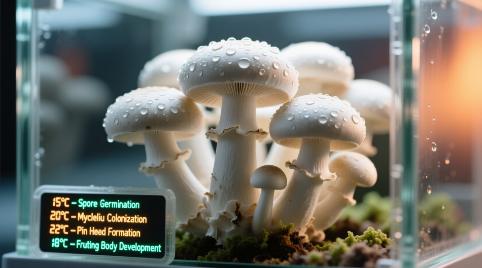 NaturNext • Optimal temperatures for each stage of mushroom growth